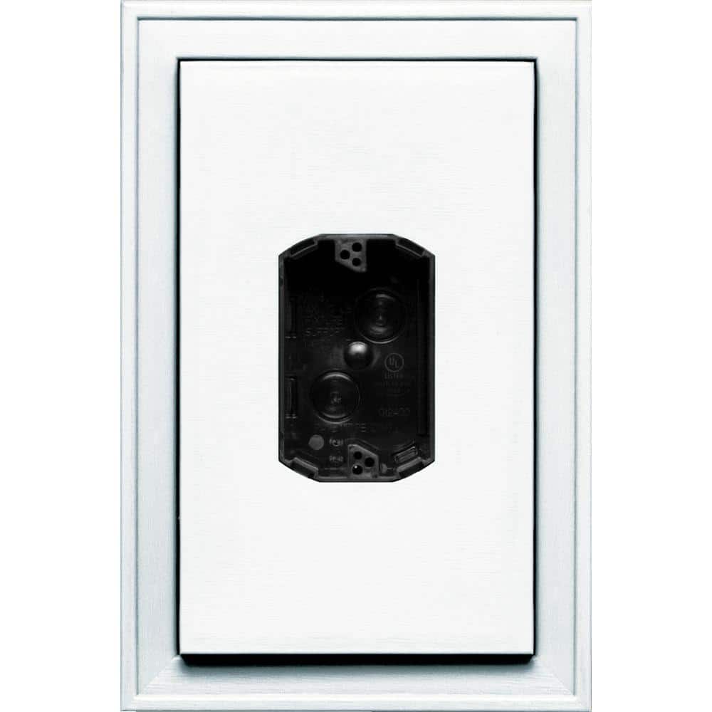 Builders Edge 8.125 in. x 12 in. #001 White Jumbo Electrical Mounting ...