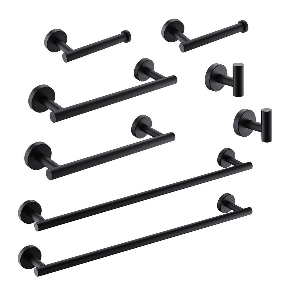 SANFANGIE FLG 8-Piece Bath Hardware Set with Mounting Hardware in Matte ...