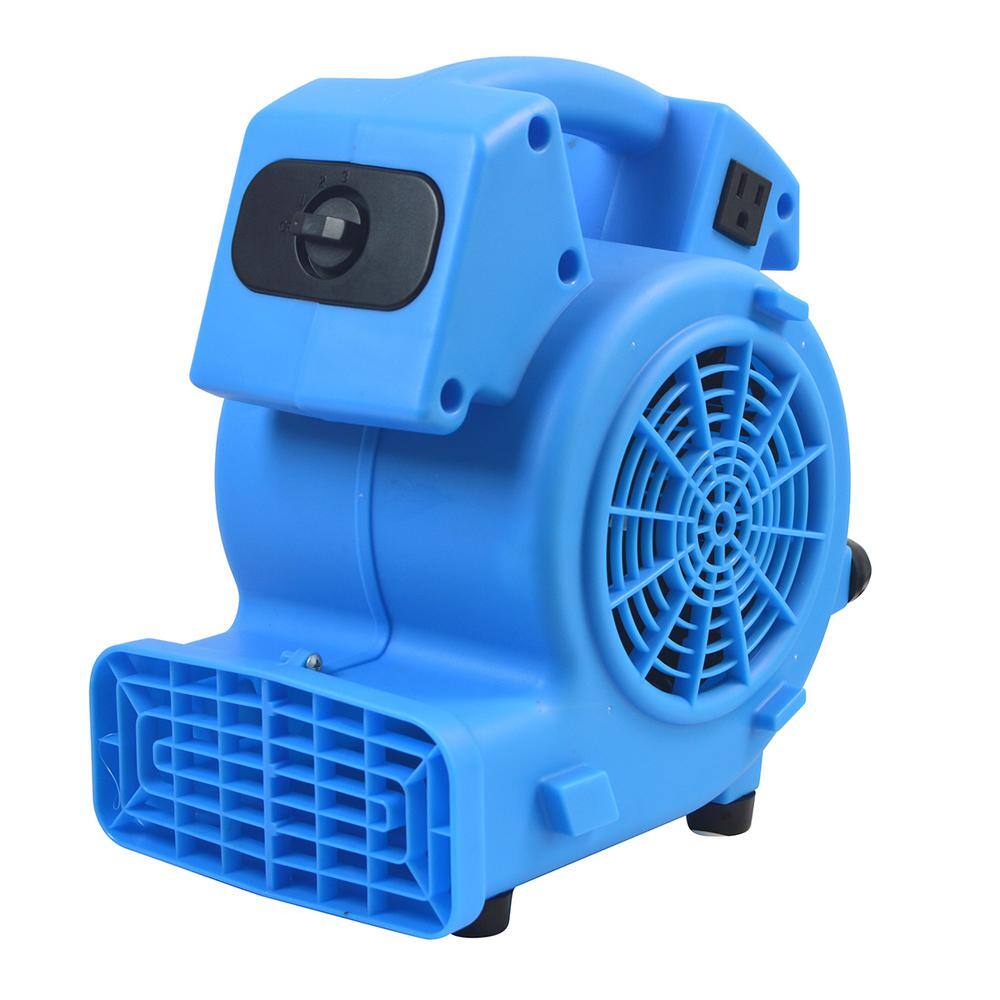 BloTek 11 in. 1/8 HP 3-Speed Blower Fan in Blue with Daisy Chain ...
