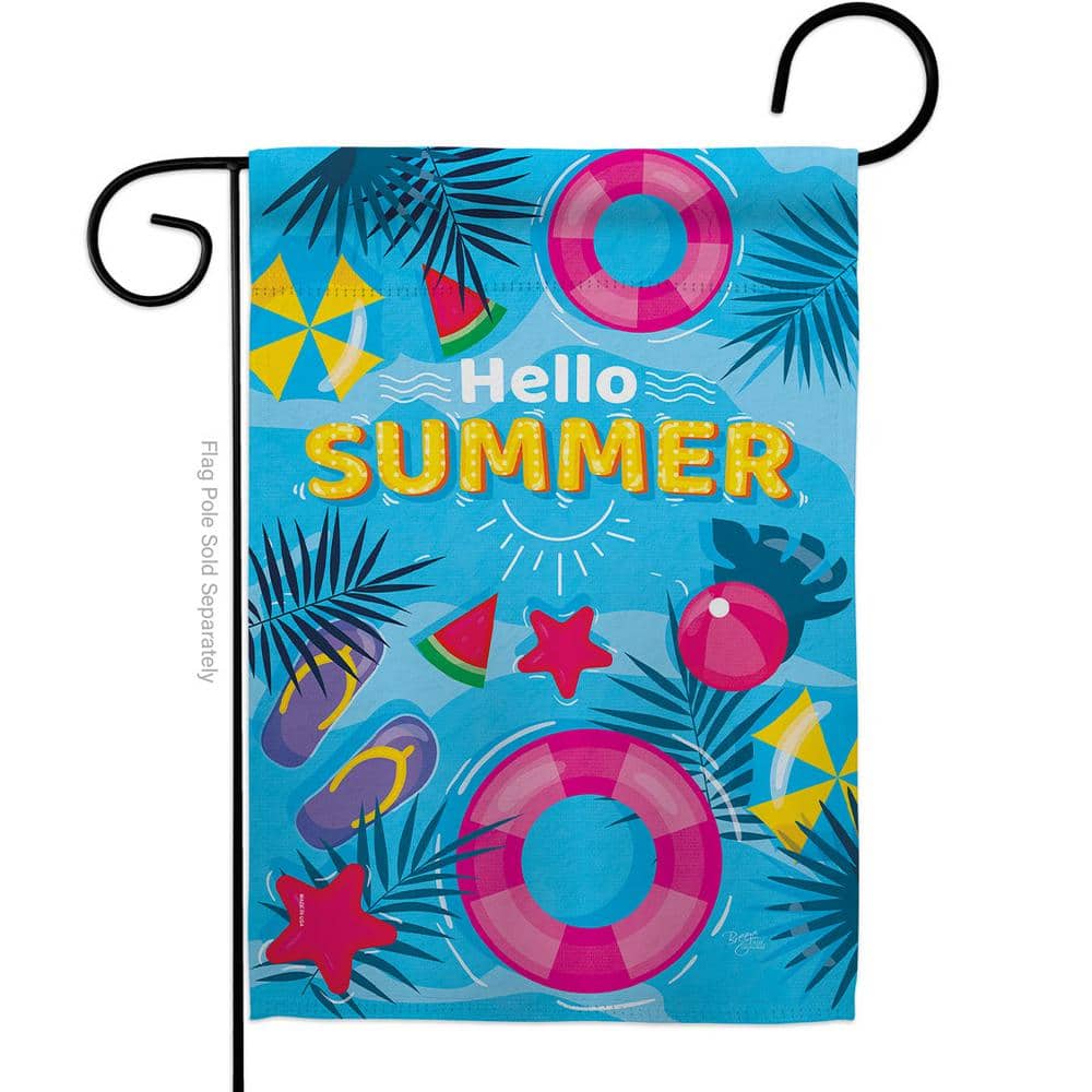 Breeze Decor 13 in. x 18.5 in. Summer Chilling Beach Garden Flag 2 ...