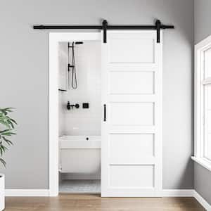 ARK DESIGN 36 in. x 84 in. 5-Panels White MDF with PVC Finished ...