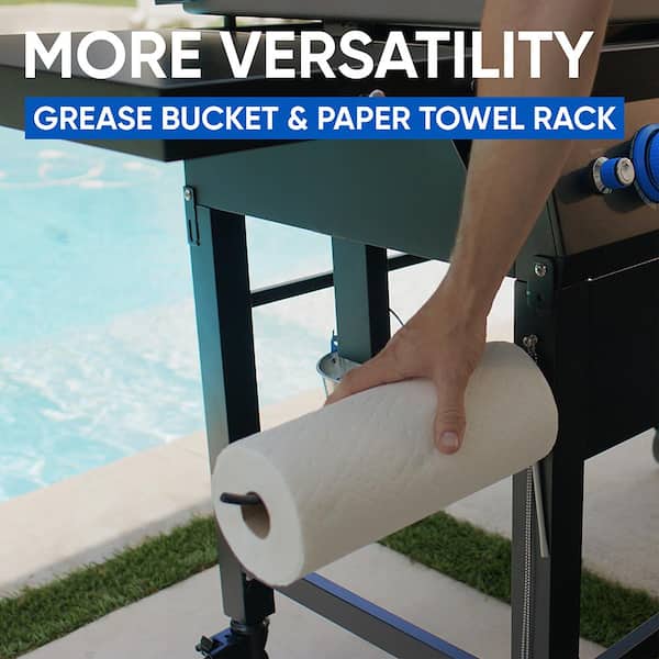 Even Embers 5-Burner Propane Gas Griddle in Black with Lid and Cover ...