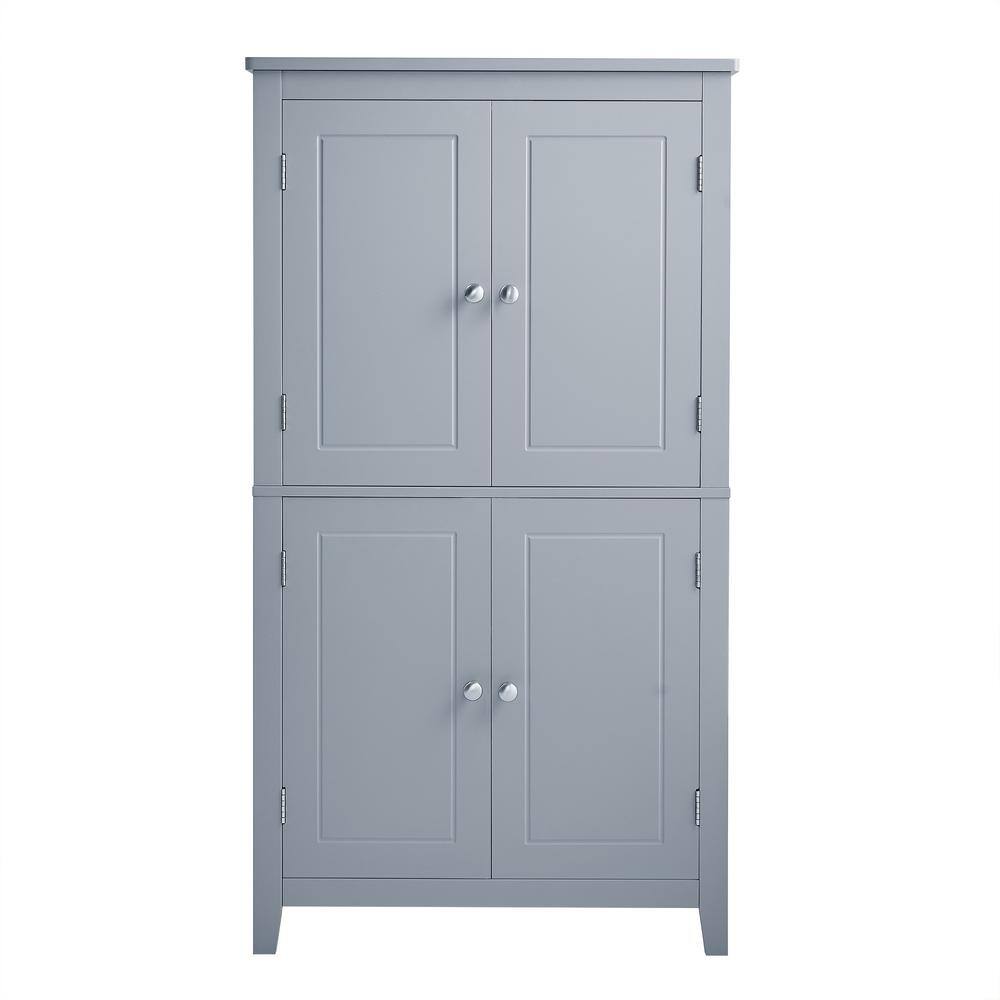 Sarlai 24 in. W x 12 in. D x 43 in. H Gray MDF Freestanding Linen ...