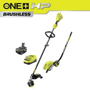 RYOBI ONE+ HP 18V Brushless 15 in. Attachment Capable String Trimmer w ...
