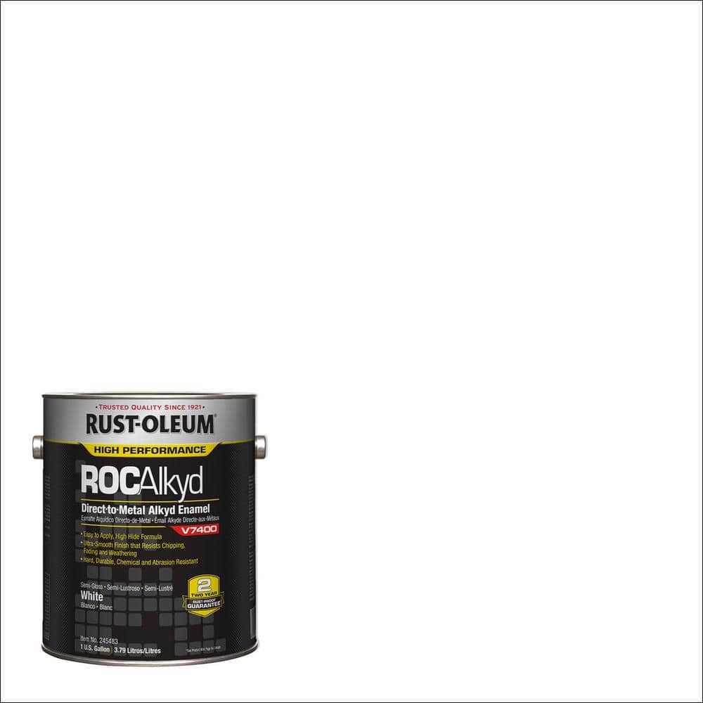 Rust-Oleum 1 Gal. ROC Alkyd V7400 Direct-to-Metal Semi-Gloss White ...