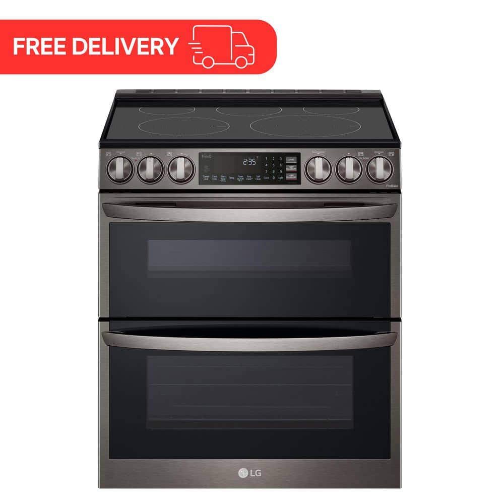 LG 7.3 cu. ft. Smart Double Oven Slide-In Electric Range with ProBake ...
