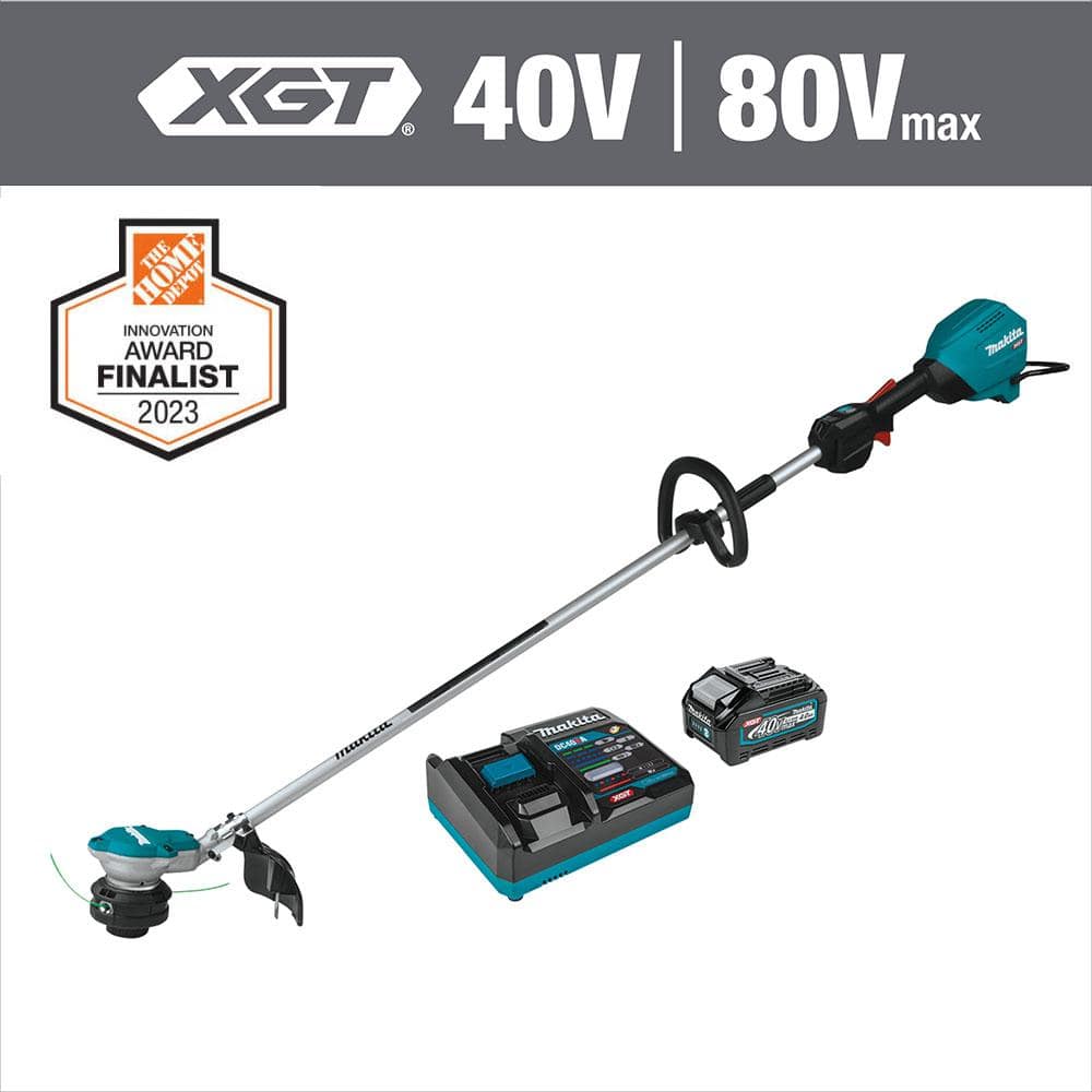 Makita XGT 40V max Brushless Cordless 15 in. String Trimmer Kit (4.0 Ah ...