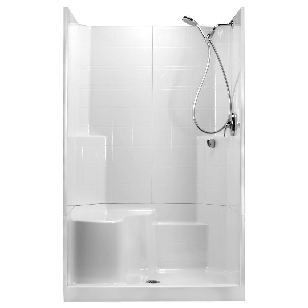 Ella 48 in. x 36 in. x 80 in. STD 3-Piece Low Threshold Shower Stall in ...