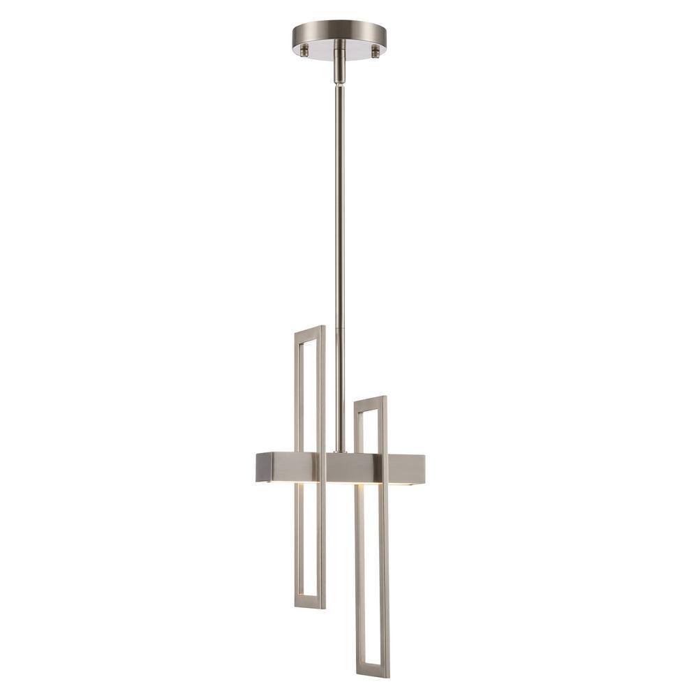 Merra 12-Watt Integrated LED Brushed Nickel Pendant with Geometric ...