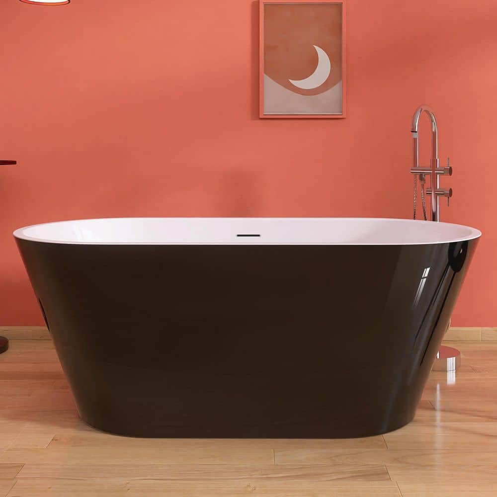 Zeafive Ane 55 in. x 27.5 in. Acrylic Soaking Tub Flatbottom Free ...
