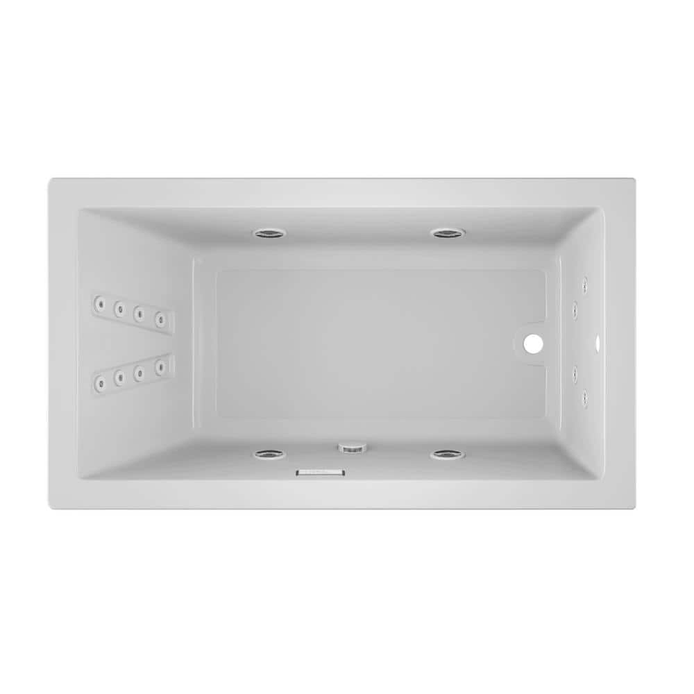 JACUZZI SOLNA 66 in. x 36 in. Rectangular Whirlpool Bathtub with Right ...