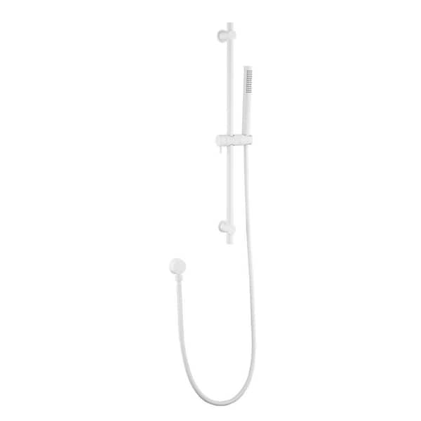 WELLFOR 1-Spray Wall Bar Shower Kit with Hand Shower in White WA3003WH ...