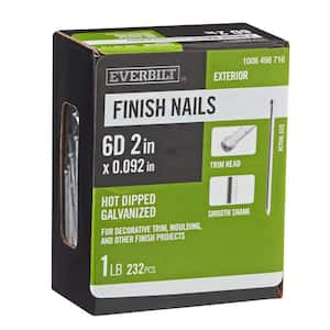 Everbilt 1-1/2 in. x 4D Hot Dipped Galvanized Non-Collated Finishing ...