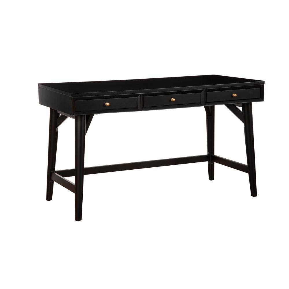 Alpine Furniture Flynn Large Desk Black 30.5 in. H x 52 in. W x 24 in ...