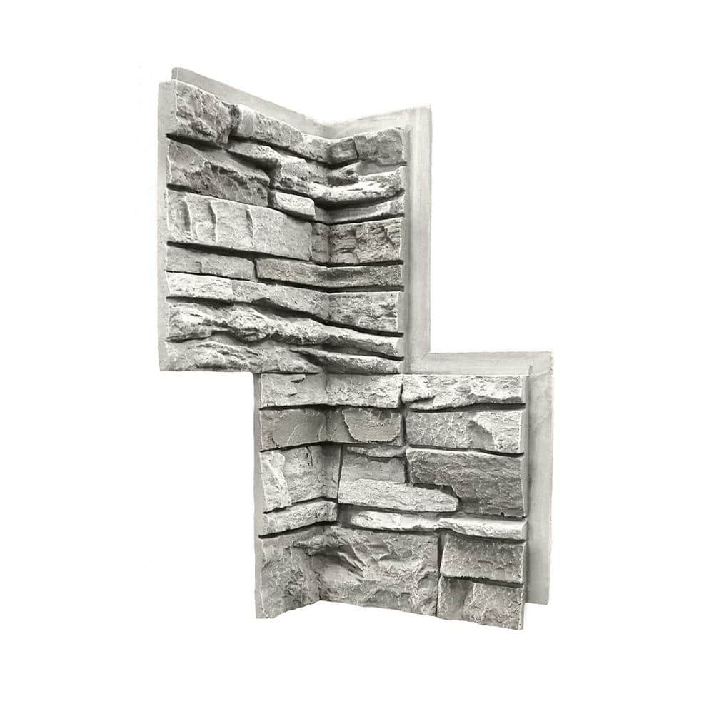 GenStone Stacked Stone Arctic Smoke 24 in. x 12 in. Faux Stone Siding ...