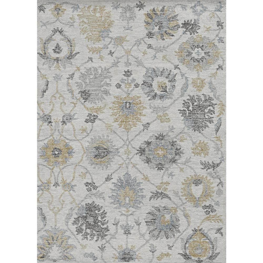 MILLERTON HOME Opal Ivory 9 ft. x 13 ft. Floral French Country Hand ...