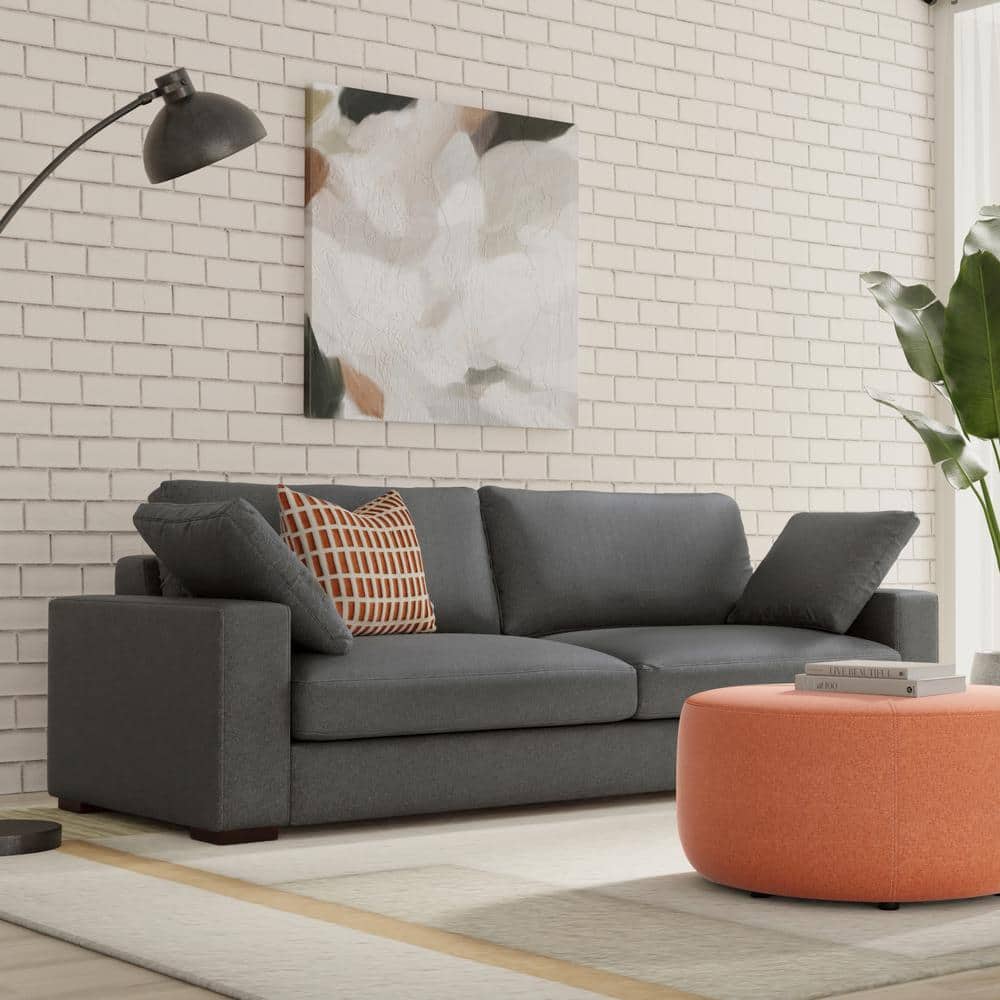 Simpli Home Charlie 96 in. Straight Arm Performance Fabric Rectangle ...