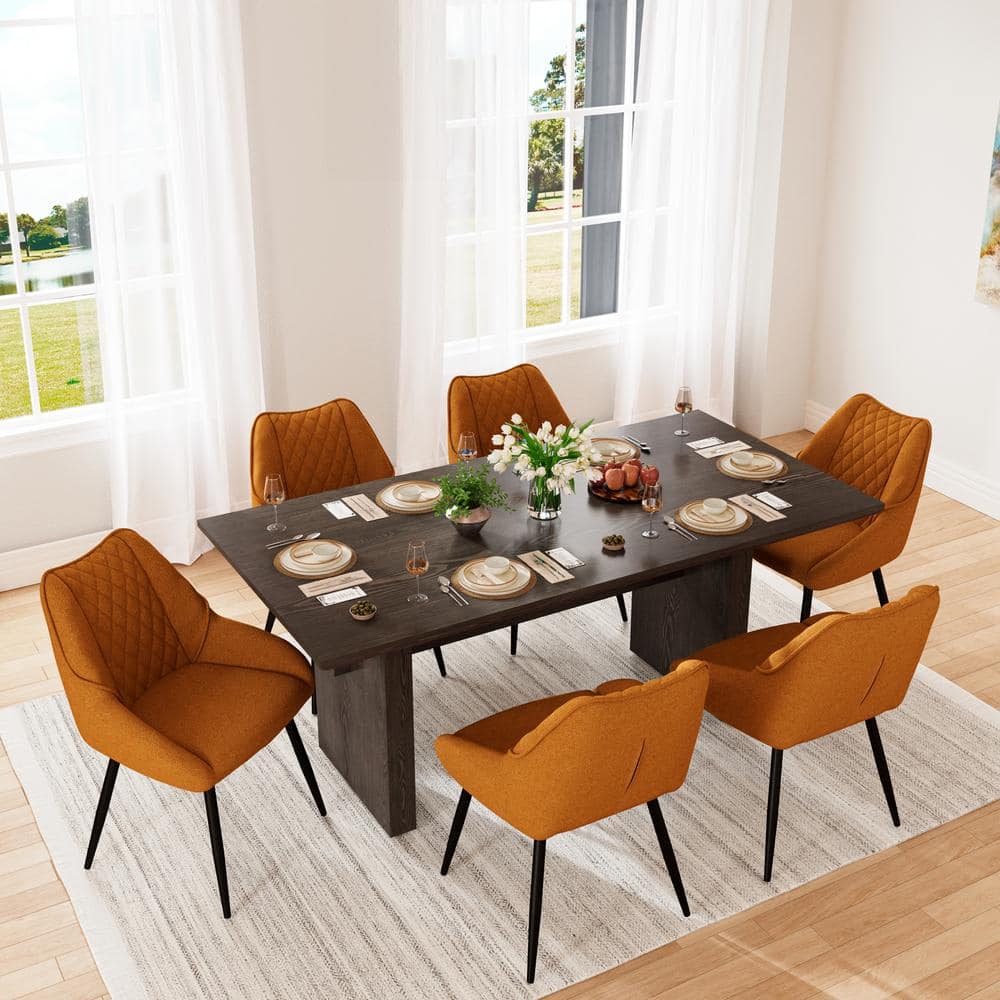 Boyel Living 7-Piece Black MDF Counter Top Dining Table Set Seats 6 (1 ...