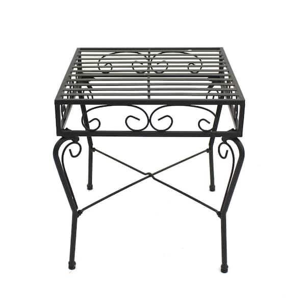 Courtyard Casual French Quarter Steel Outdoor End Table 5155 - The Home ...
