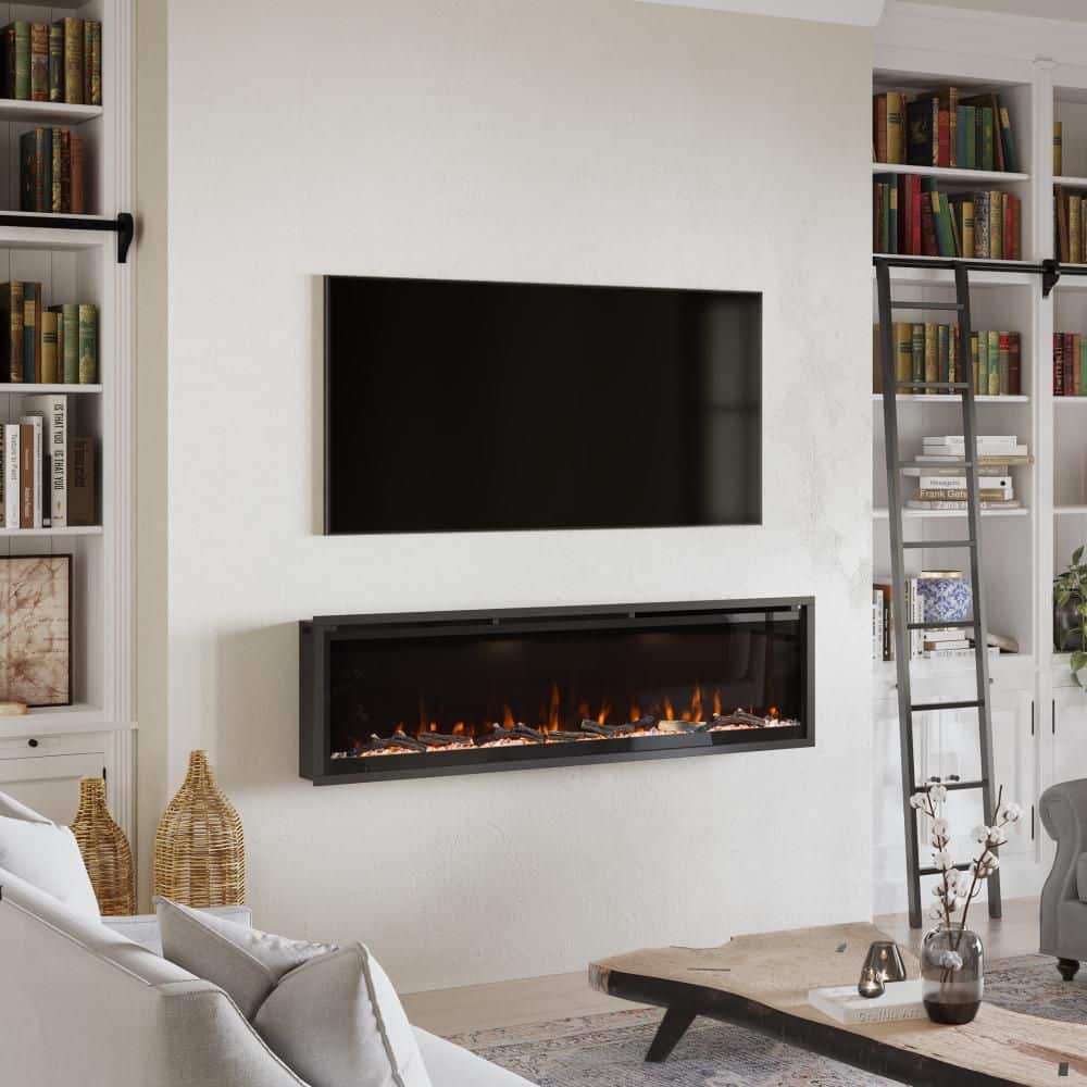 Modern Ember Aerus 60 in. Wall-Mounted Smart Electric Fireplace Heater ...