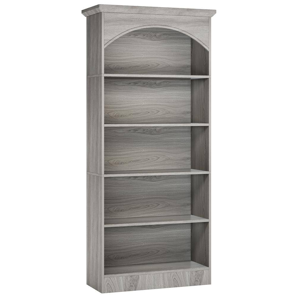 BYBLIGHT Eulas 70.9 in. Tall Gray Engineered Wood 5-Shelf Vintage ...