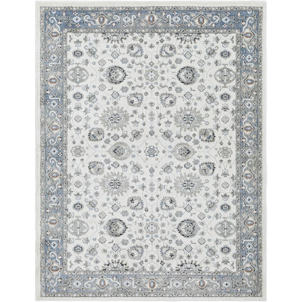 Livabliss Zidane White Traditional 5 ft. x 7 ft. Indoor Area Rug ...