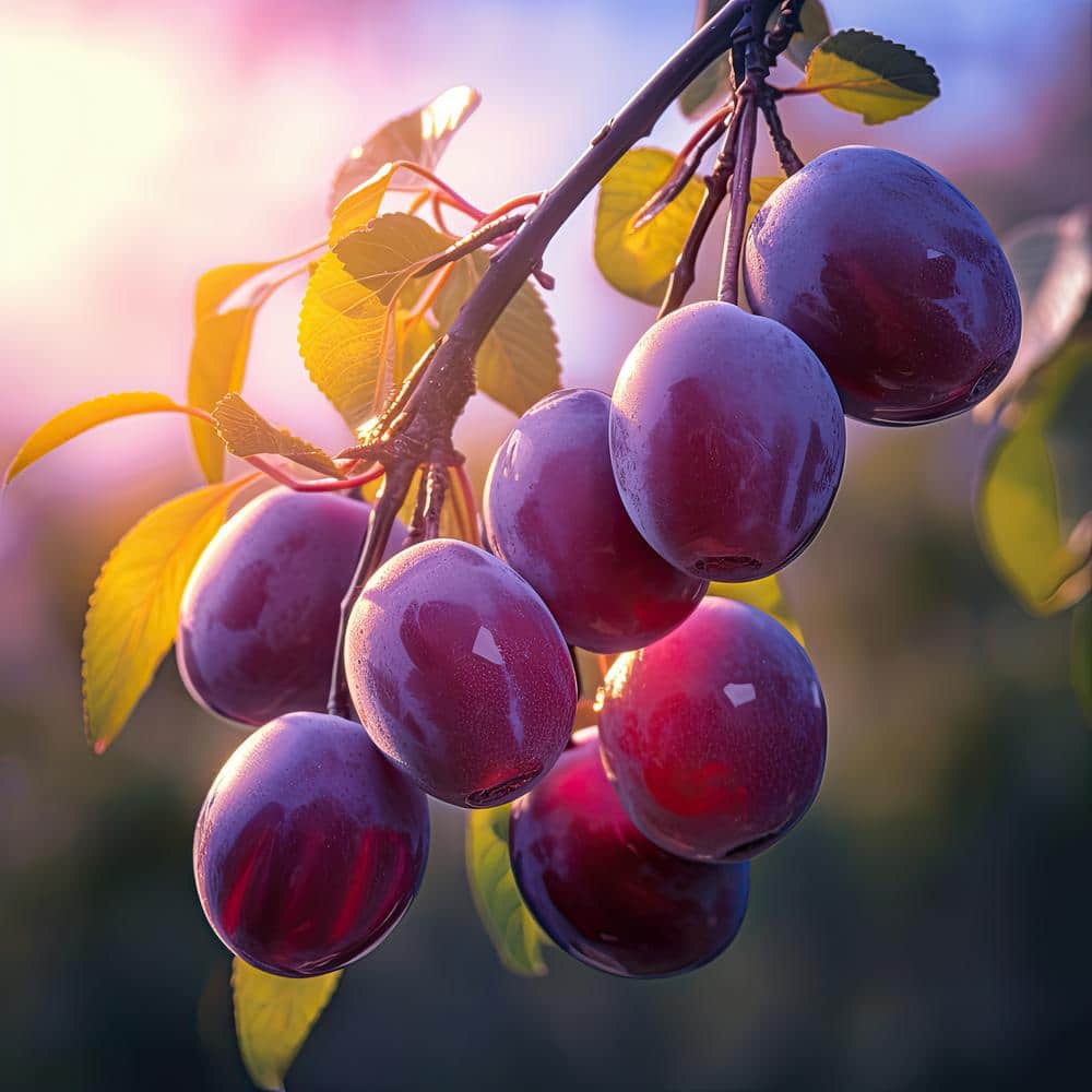 BELL NURSERY Italian Prune Plum Live Bare Root Tree 4 ft. to 5 ft. Tall ...