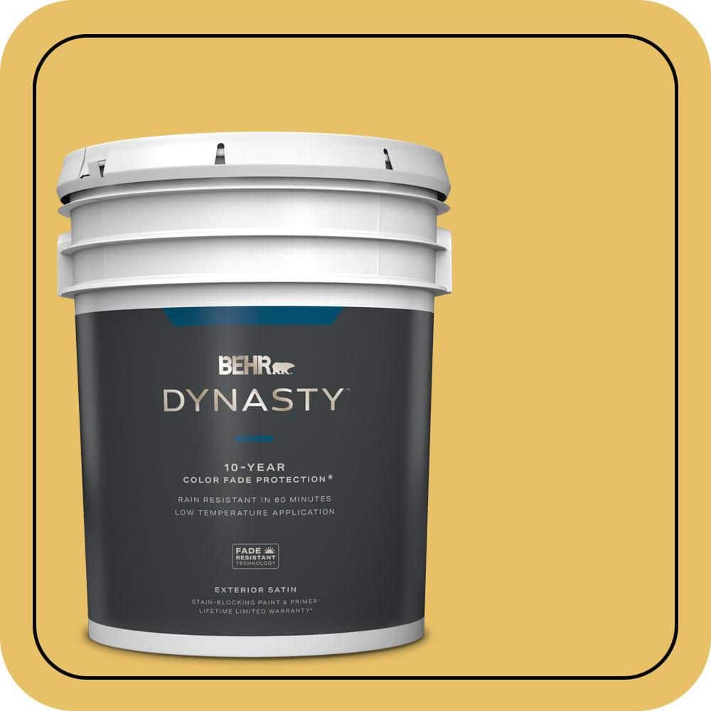 BEHR DYNASTY 5 gal. #360D-5 Golden Chalice Satin Enamel Exterior Stain ...