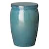 Emissary Drum Too Teal Ceramic Garden Stool 12041TL - The Home Depot