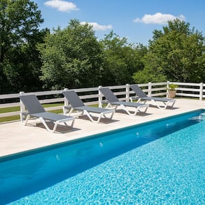 PURPLE LEAF Outdoor Chaise Lounge Plastic Pool with Aluminum Frame ...