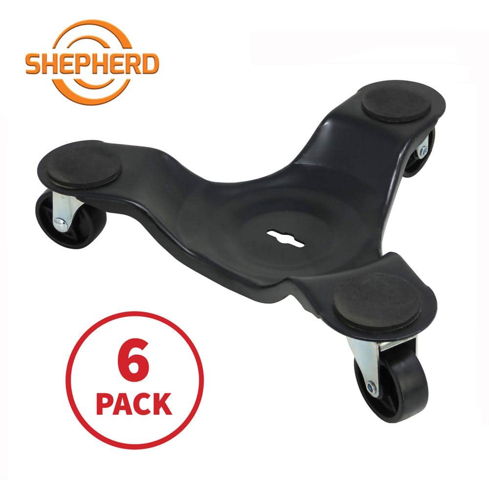 Shepherd 12 in. 300 lb. Capacity Steel Furniture Moving Dolly (6-Pack ...
