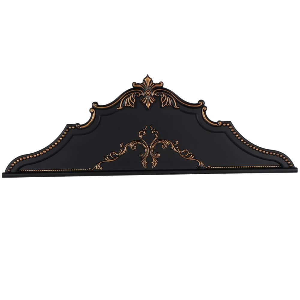 Litton Lane Wooden Black Beaded Scroll Wall Decor with Bronze Accents ...