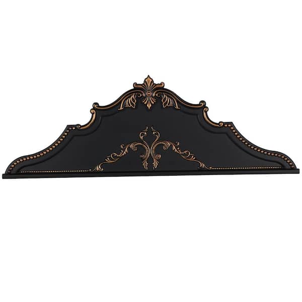 Litton Lane Wooden Black Beaded Scroll Wall Decor with Bronze Accents ...