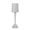 Simple Designs 16.62 in. Gray Table Lamp with Fabric Shade and Hanging ...