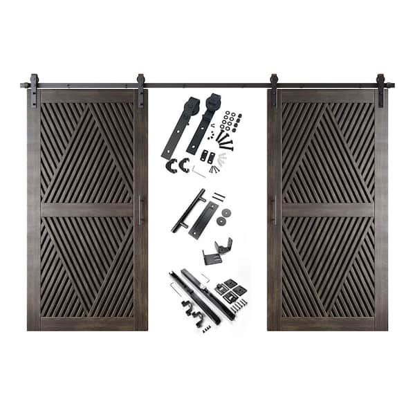 HOMACER LT 40 in. x 80 in. C-Panel Ebony Diamond Design Double Pine ...