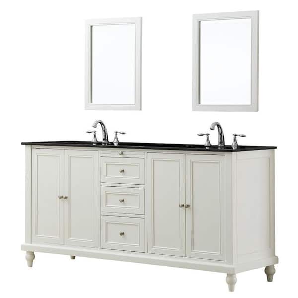 Direct vanity sink Classic 70 in. Double Vanity in Pearl White with ...