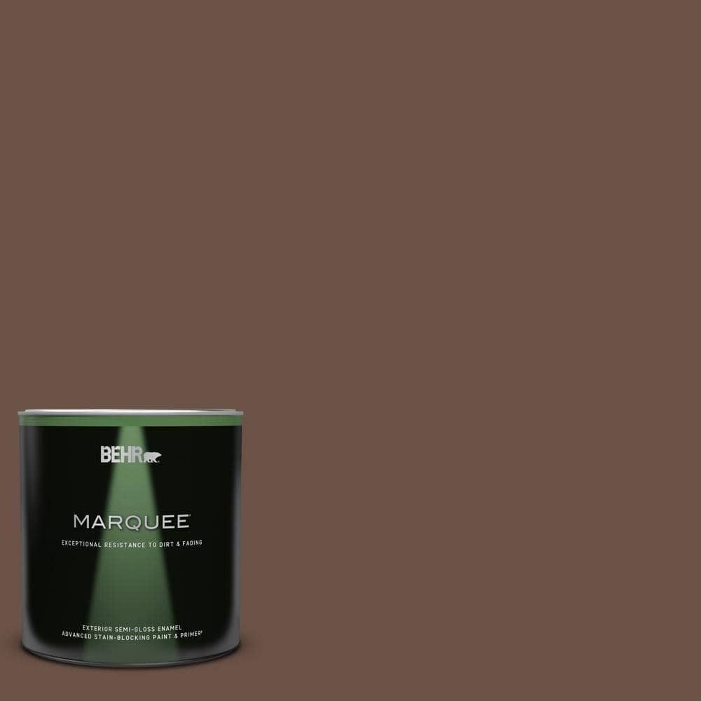 BEHR MARQUEE 1 qt. #N190-7 Moose Trail Semi-Gloss Enamel Exterior Paint ...