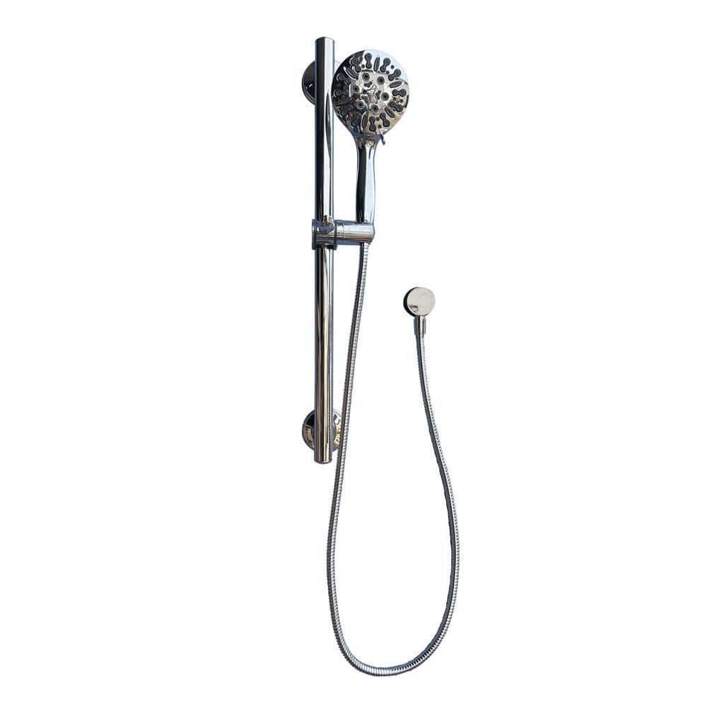 Grabcessories 28 in. 3 in 1-Adjustable Slide Grab Bar in Chrome with 9 ...
