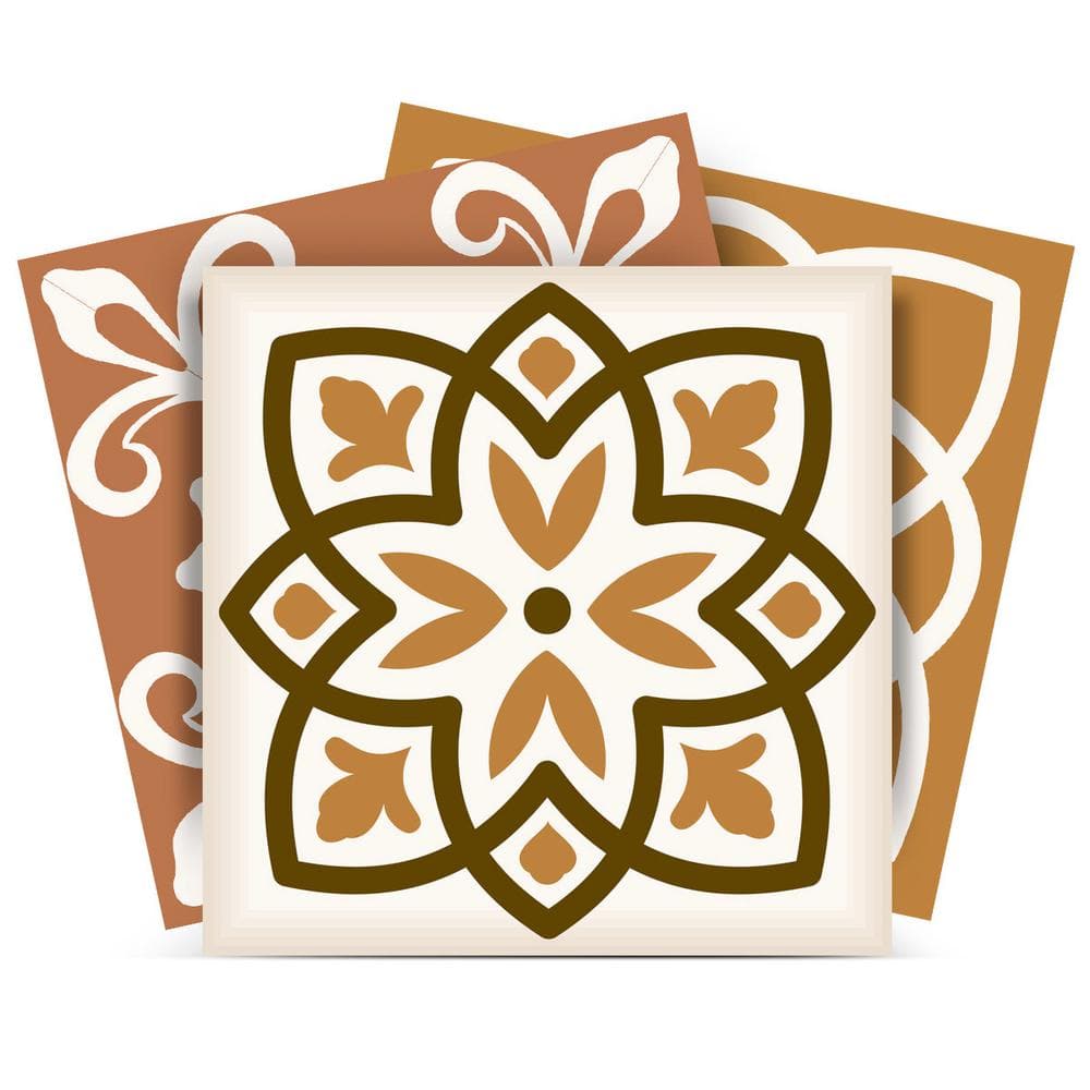 Mi Alma Brown White Sb12 4 In X 4 In Vinyl Peel And Stick Tile 24