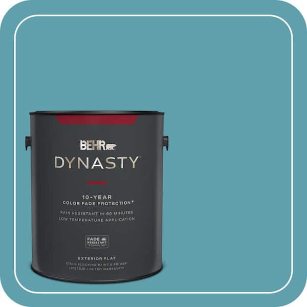 BEHR DYNASTY 1 gal. #BIC-53 Turquoise Flat Exterior Stain-Blocking ...