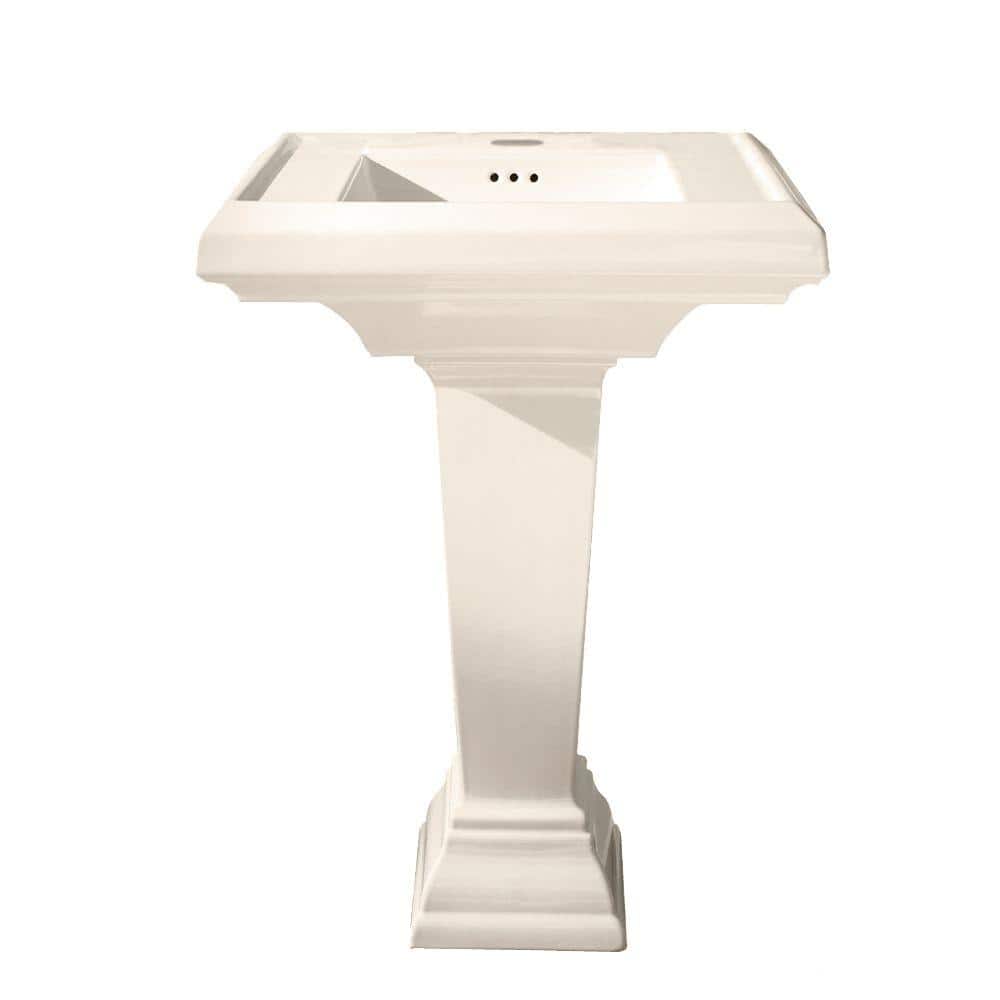 American Standard Town Square 27 In. Pedestal Bathroom Sink With Center ...