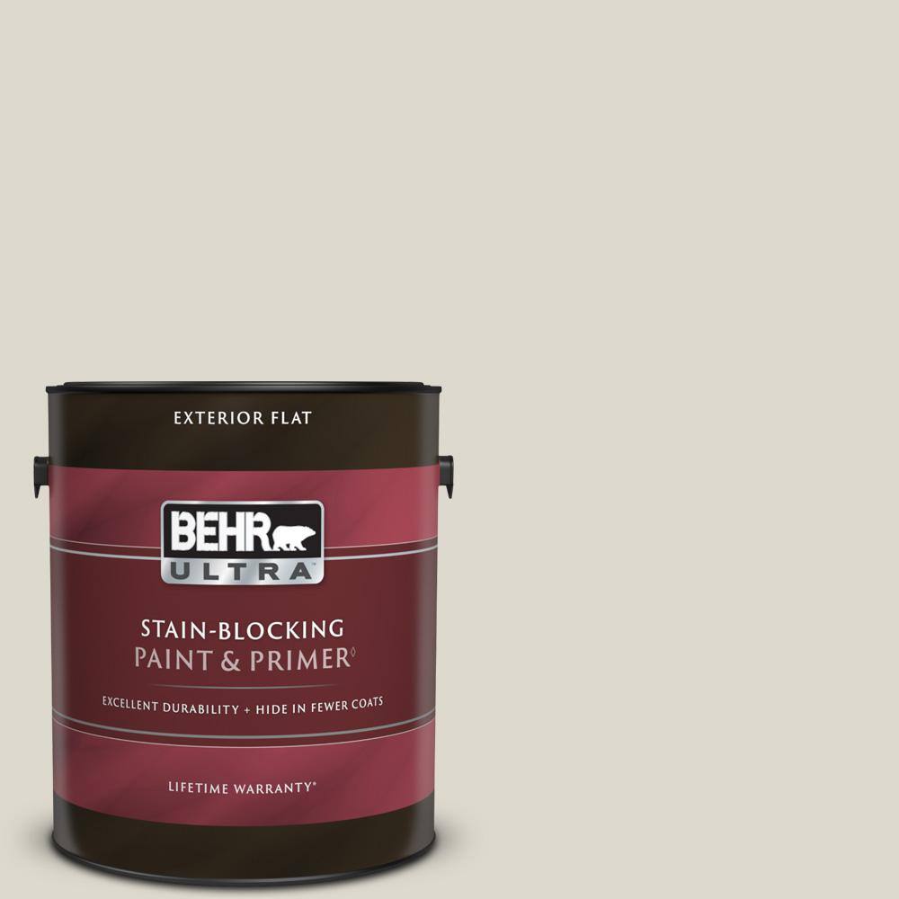 BEHR ULTRA 1 gal. #N320-1 Campfire Ash Flat Exterior Paint & Primer ...