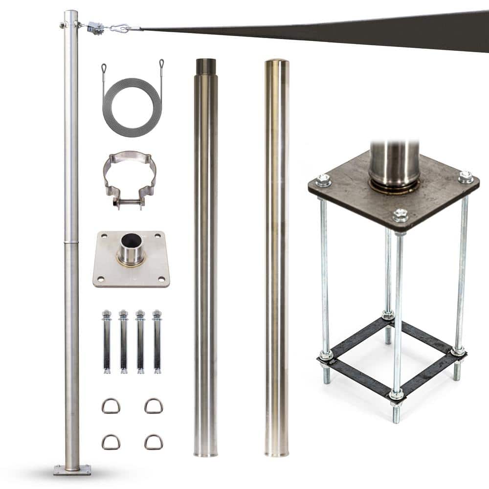 ROYAL SHADE 8 ft. Pole for Sun Shade Sail Canopy RS-TUBE-2 - The Home Depot