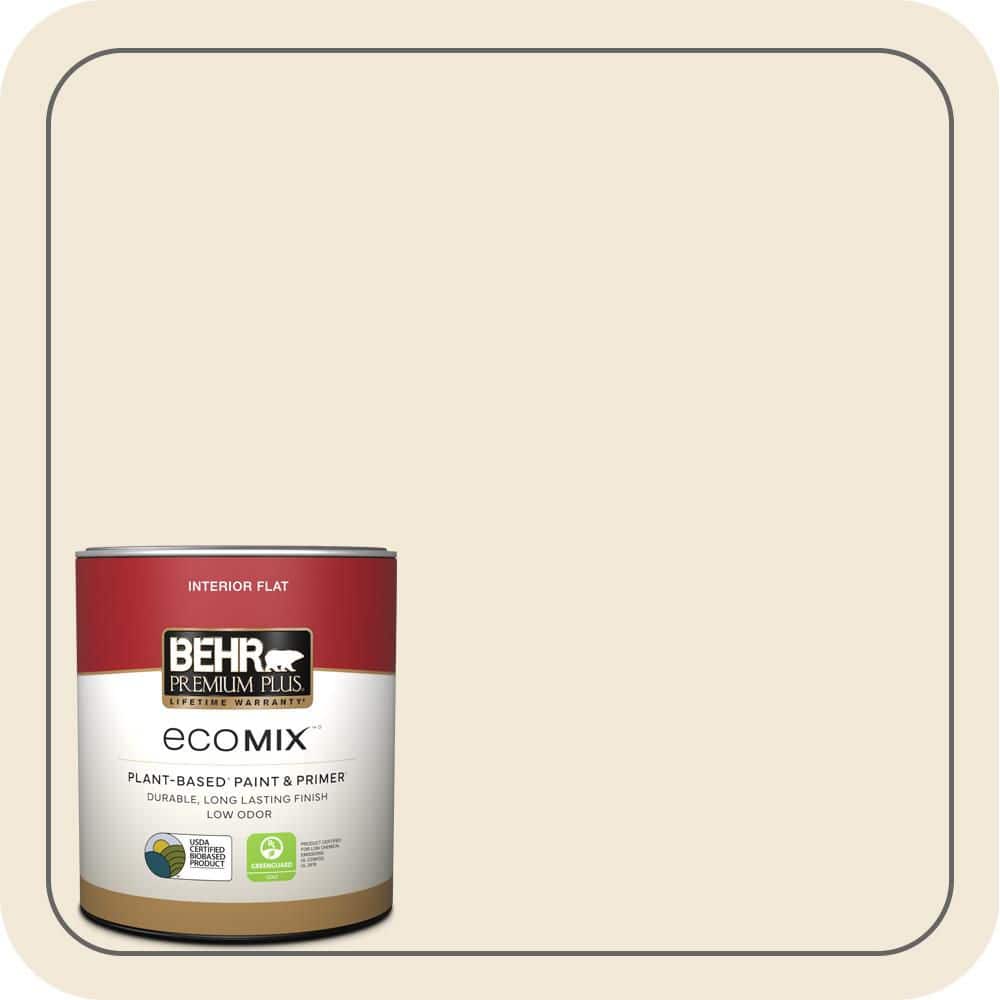 BEHR PREMIUM PLUS 1 qt. #PPH-06 Rice Drink Flat EcoMix Plant-Based ...