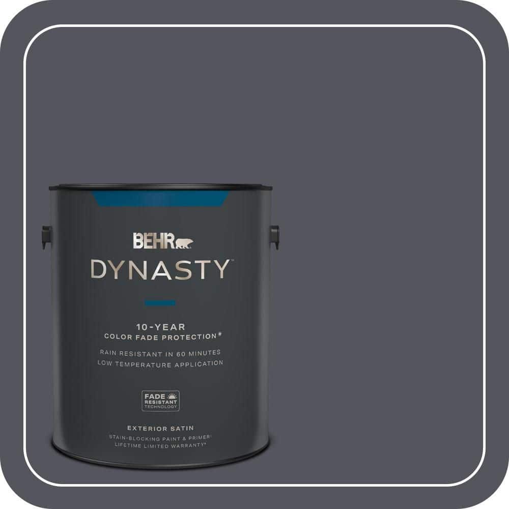 BEHR DYNASTY 1 gal. #N540-7 Coal Mine Satin Enamel Exterior Stain ...