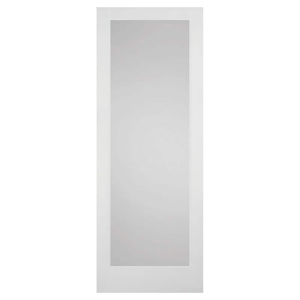 Builders Choice 24 in. x 96 in. Solid Core Full Lite White Laminated ...