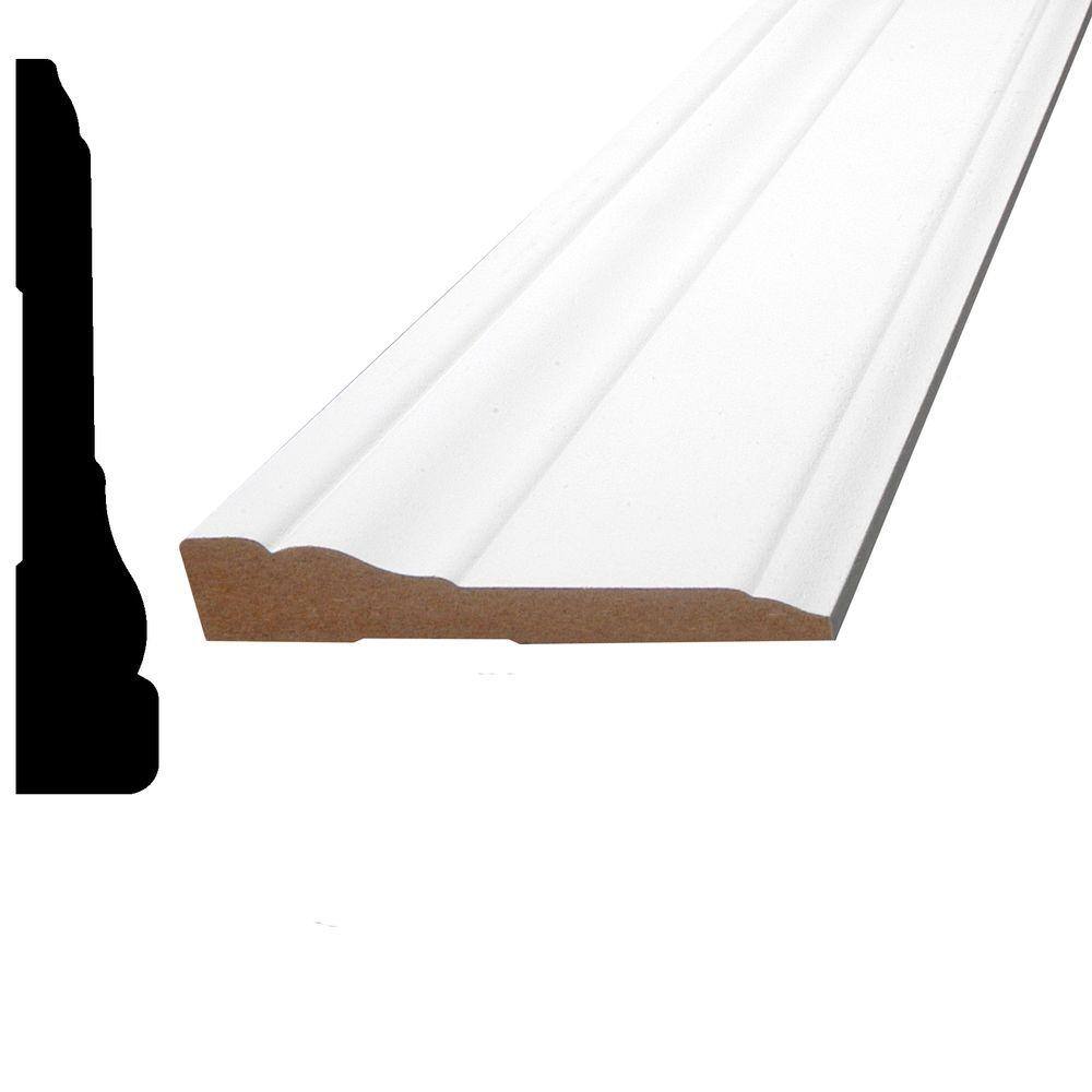 Alexandria Moulding 5/8 in. x 3-5/16 in. x 96 in. Primed MDF Casing ...