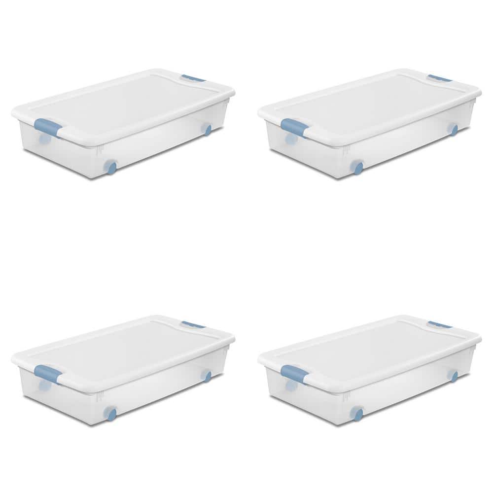 Sterilite 56 qt. Latching Stackable Wheeled Storage Container with Lid ...