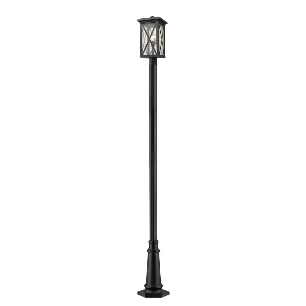 Brookside 1-Light Black 113.5 in. Aluminum Hardwired Outdoor Weather ...