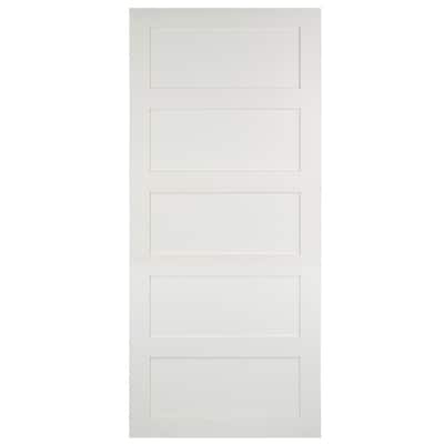 EVERMARK Expressions 78 in. Satin Nickel Bent Strap Sliding Barn Door ...